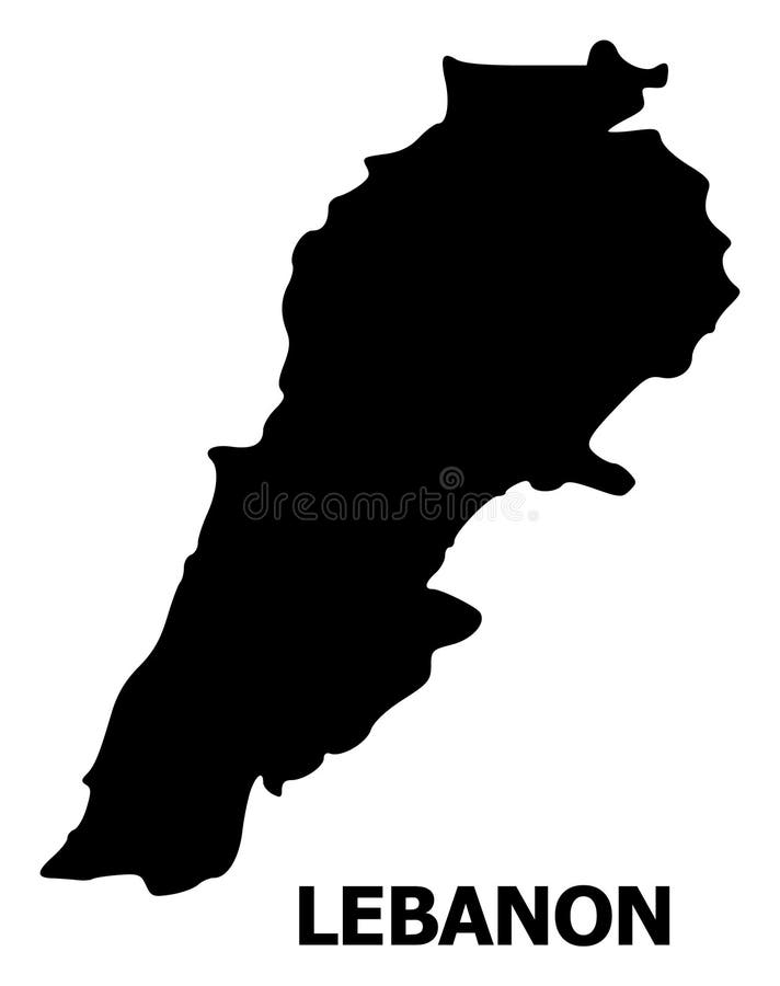 Vector Flat Map Of Lebanon With Name Stock Vector - Illustration of ...