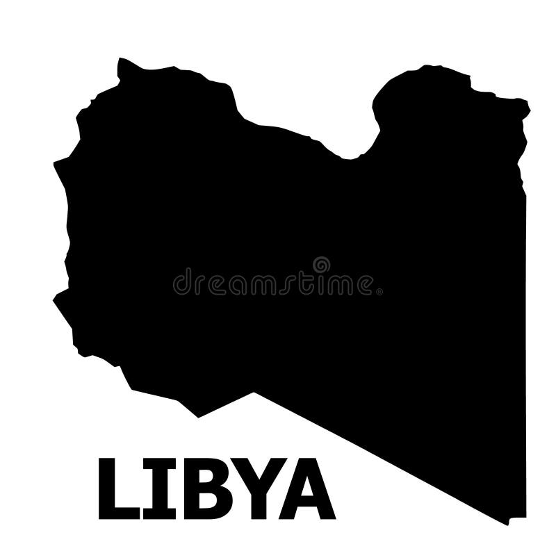 Vector Flat Map of Libya with Name Stock Vector - Illustration of ...