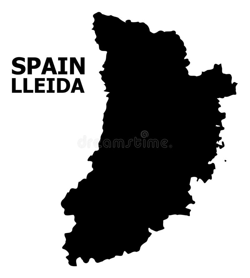 Vector Flat Map of Lleida Province with Caption Stock Vector ...