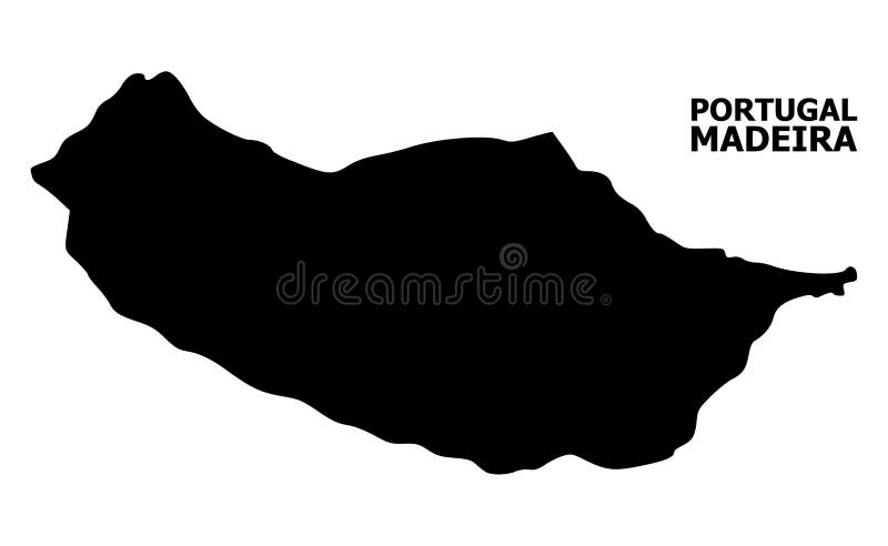 Vector Flat Map of Madeira Island with Caption Stock Vector ...