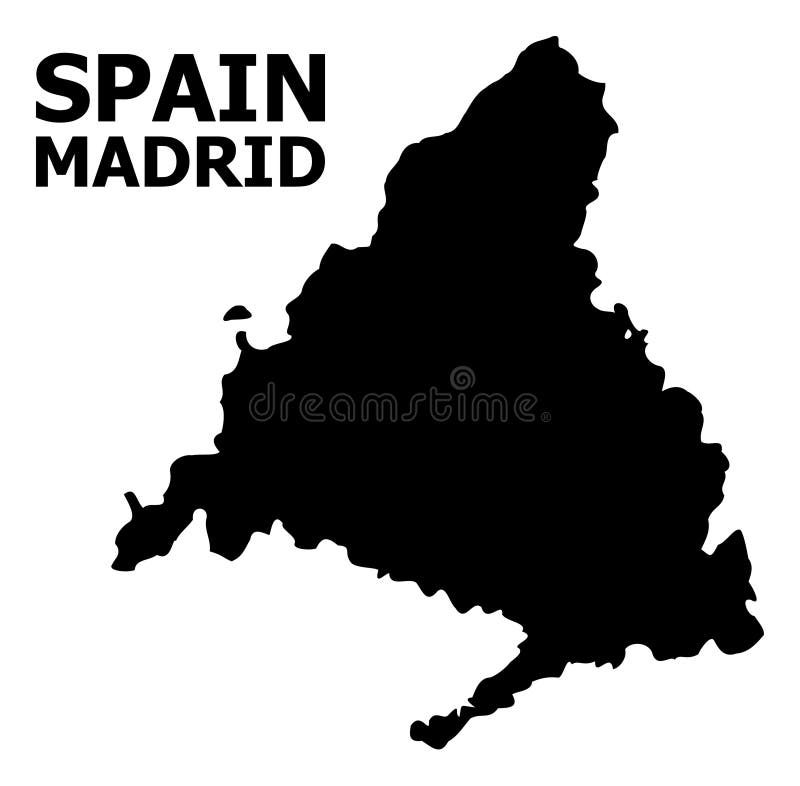Vector Flat Map of Madrid Province with Name Stock Vector ...