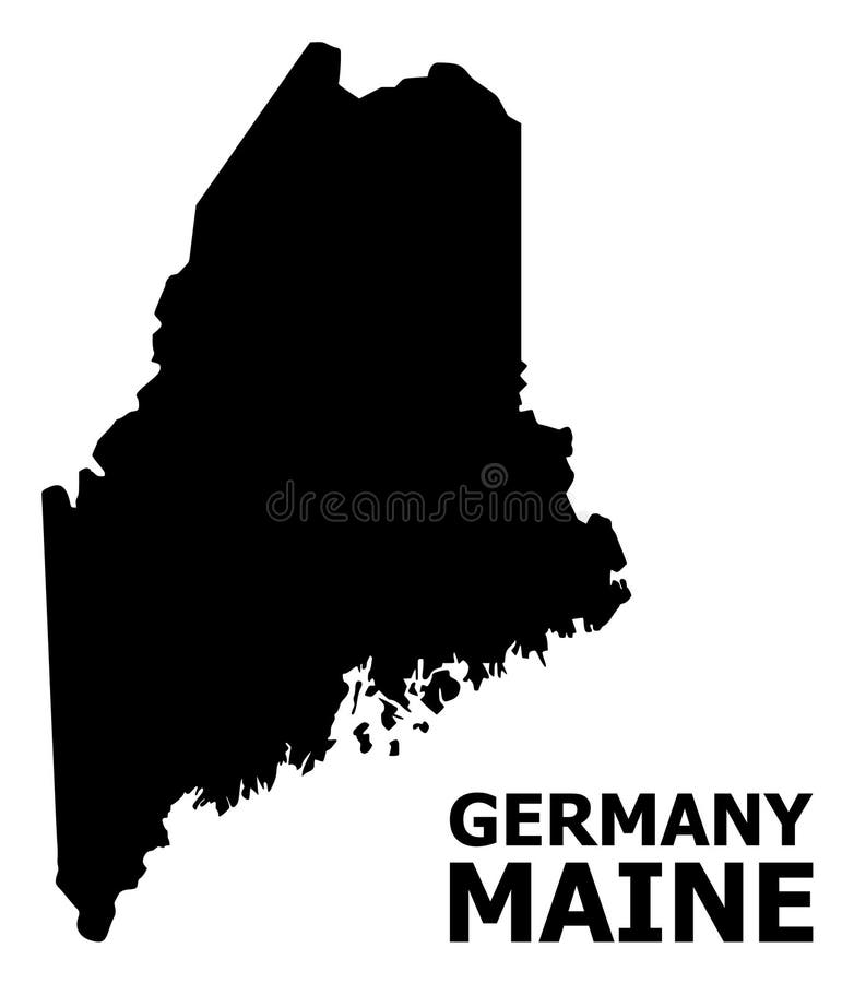 Vector Flat Map of Maine State with Name Stock Vector - Illustration of ...