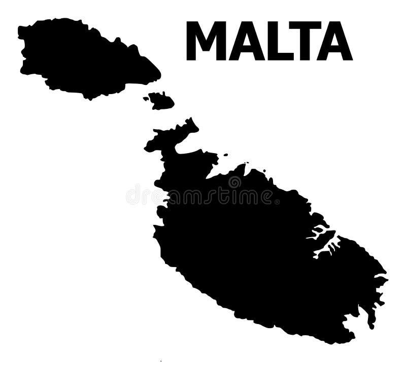 Vector Flat Map of Malta with Caption Stock Vector - Illustration of ...