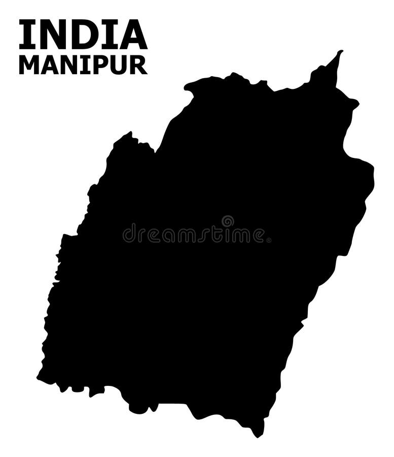 Manipur Map With Indian National Flag Illustration Stock Vector ...