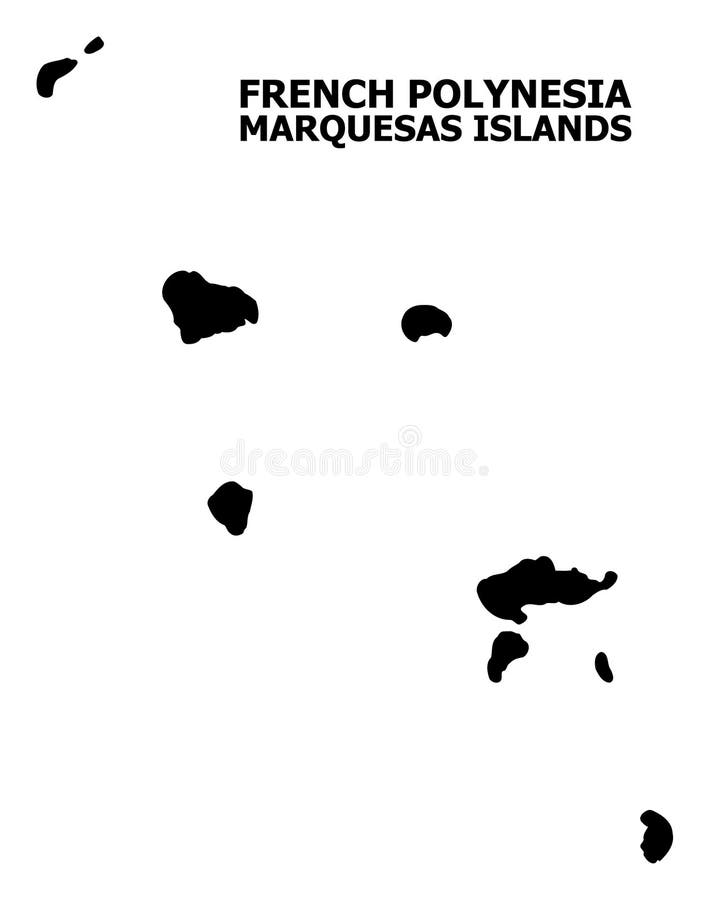 Vector Flat Map of Marquesas Islands with Name Stock Vector ...