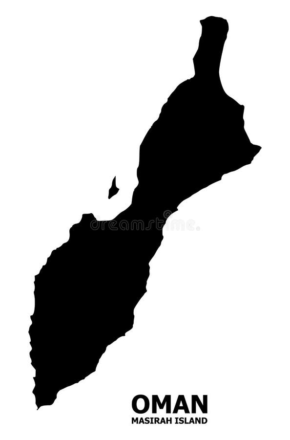Vector Flat Map of Masirah Island with Name Stock Vector - Illustration ...