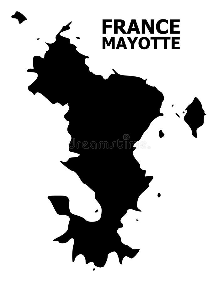 Vector Flat Map of Mayotte Islands with Caption Stock Vector ...