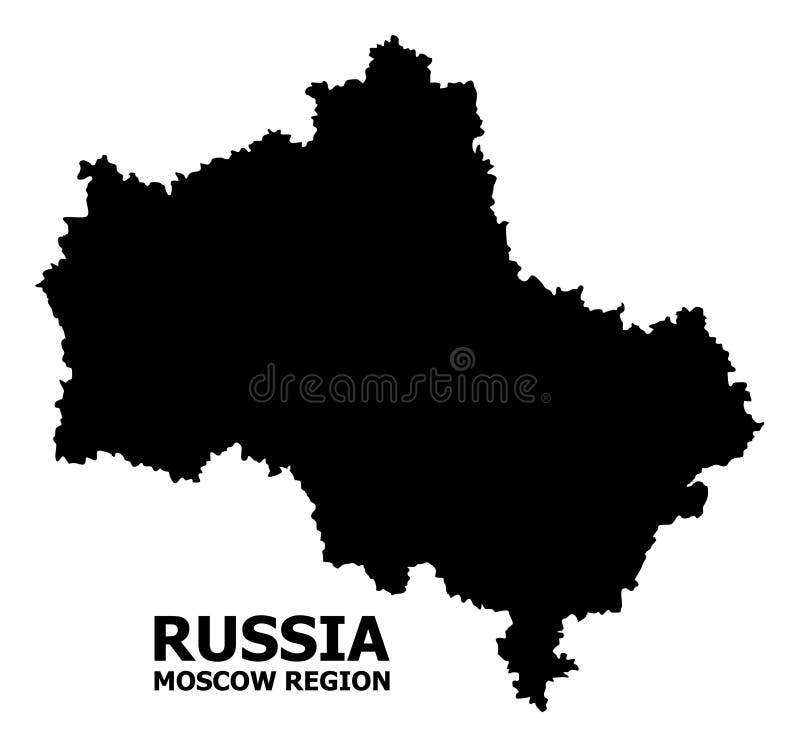 Vector Flat Map of Moscow Region with Name Stock Vector - Illustration ...
