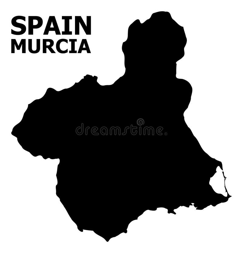 Vector Flat Map of Murcia Province with Caption Stock Vector ...