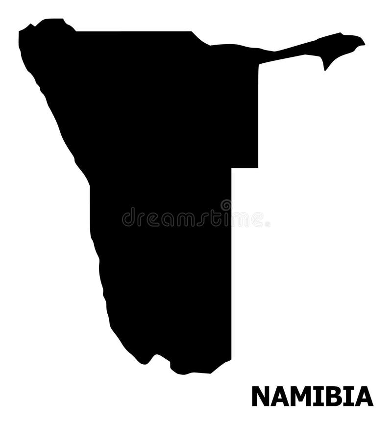 Vector Flat Map of Namibia with Caption Stock Vector - Illustration of ...