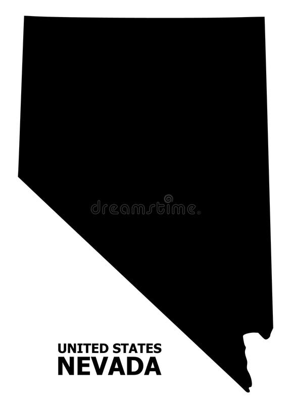 Vector Flat Map of Nevada State with Name Stock Vector - Illustration ...