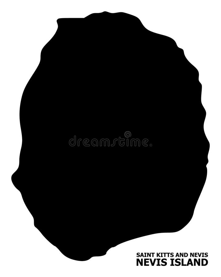 Vector Flat Map of Nevis Island with Caption Stock Vector ...