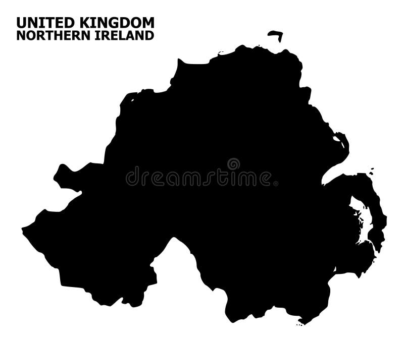 Vector Flat Map of Northern Ireland with Name Stock Vector ...