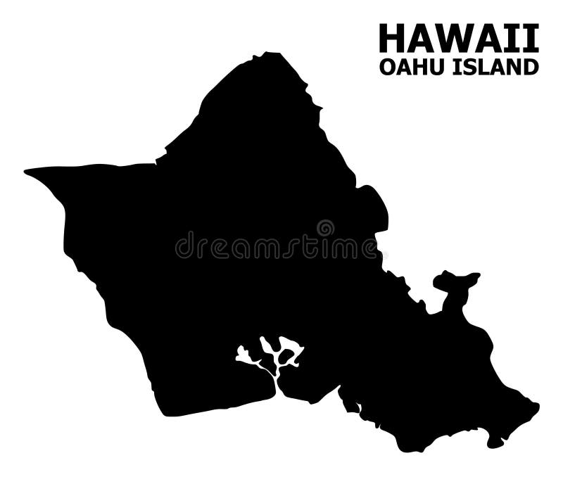 Map of Oahu stock vector. Illustration of illustration - 90099529