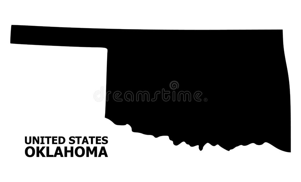 Vector Flat Map of Oklahoma State with Name Stock Vector - Illustration ...