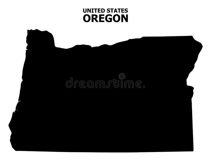 Vector Flat Map of Oregon State with Name Stock Vector - Illustration ...