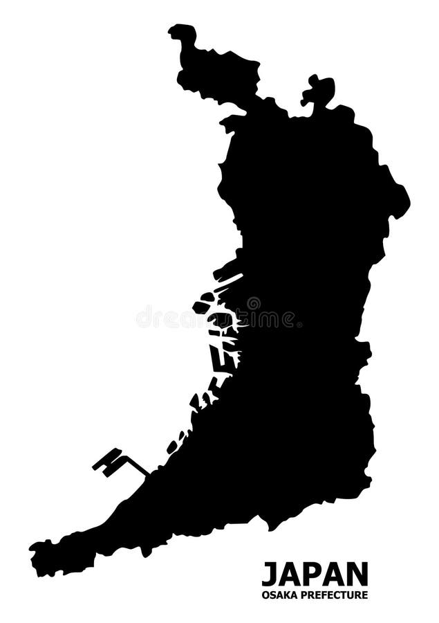 Vector Flat Map of Osaka Prefecture with Caption Stock Vector ...