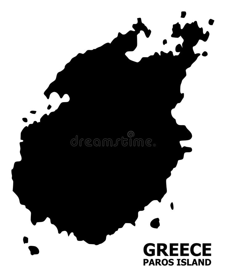 Vector Flat Map of Paros Island with Caption Stock Vector ...