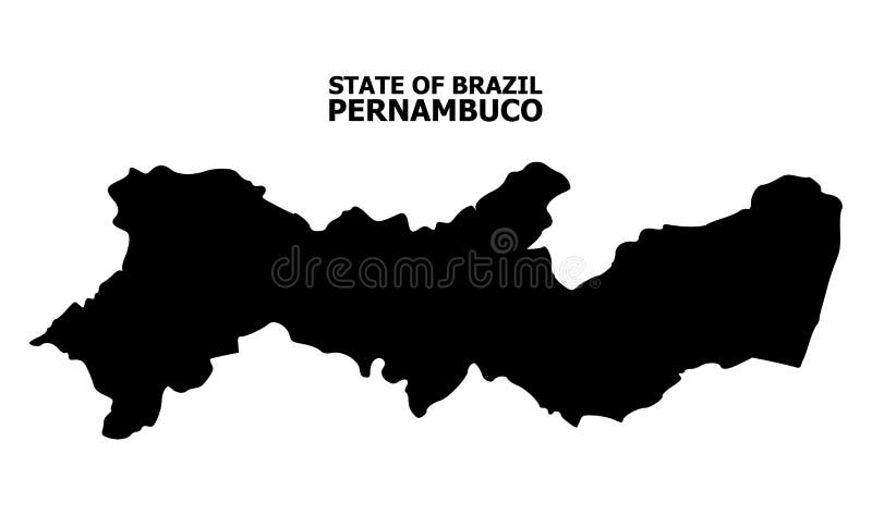 Vector Flat Map Of Pernambuco State With Name Stock Vector