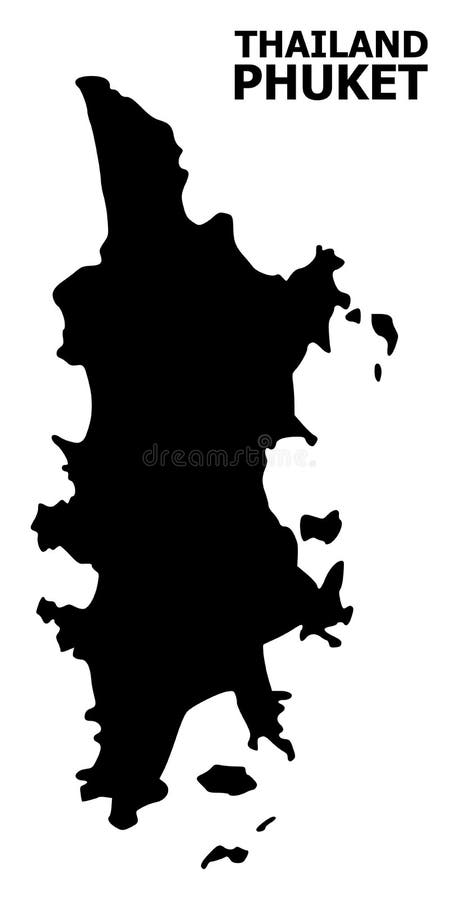 Vector Flat Map of Phuket with Caption Stock Vector - Illustration of ...