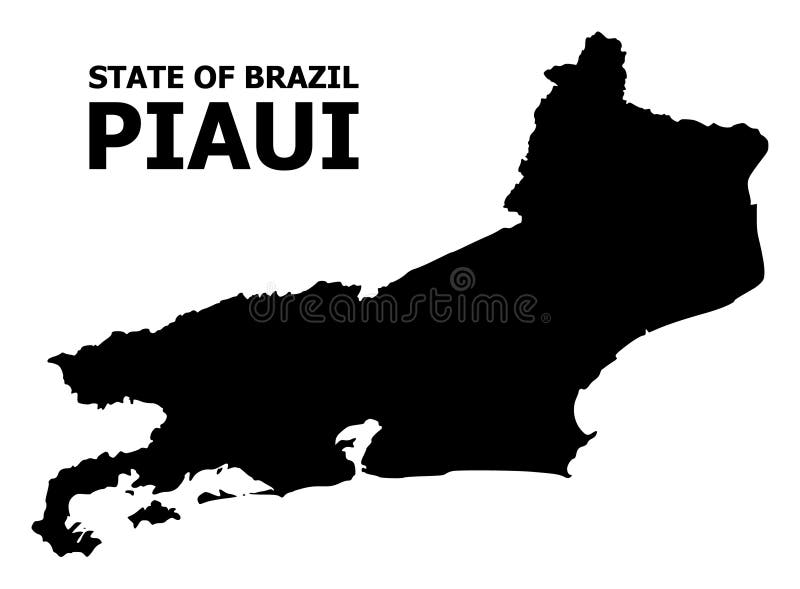 Vector Flat Map of Piaui State with Caption Stock Vector - Illustration ...