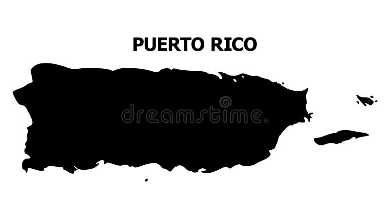 Vector Flat Map of Puerto Rico with Caption Stock Vector - Illustration ...
