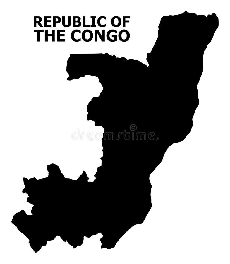 Vector Flat Map of Republic of the Congo with Name Stock Vector ...
