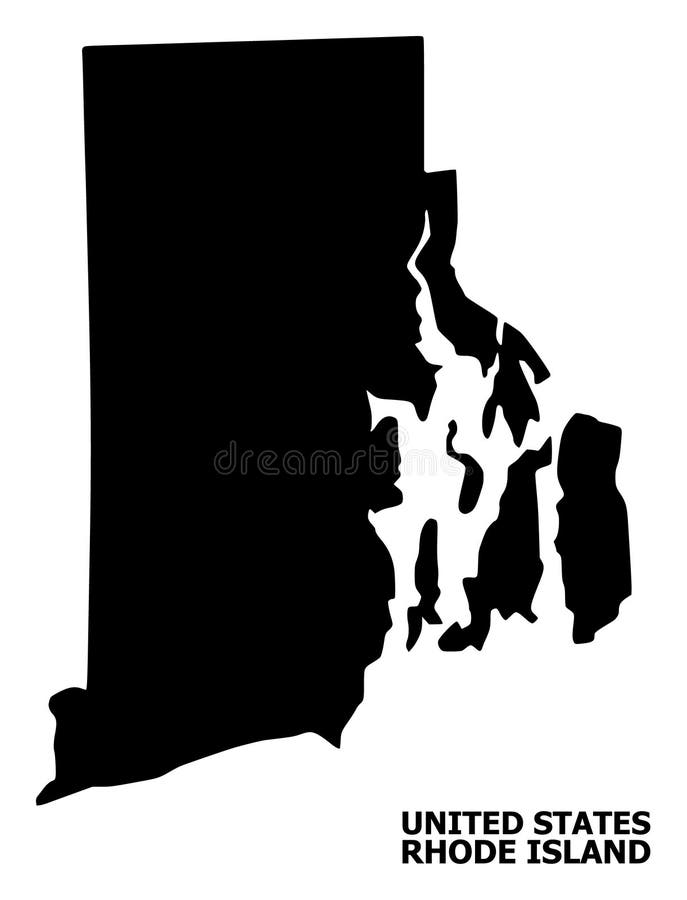 Vector Flat Map of Rhode Island State with Caption Stock Vector ...