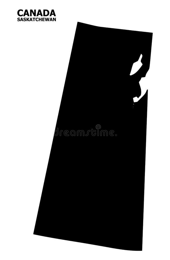 Vector Flat Map of Saskatchewan Province with Name Stock Vector ...