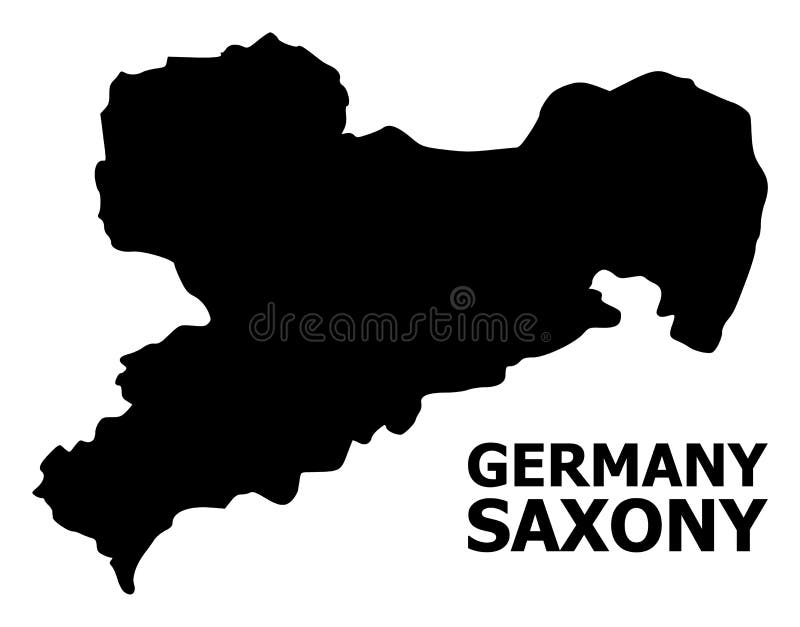 Vector Flat Map of Saxony State with Name Stock Vector - Illustration ...
