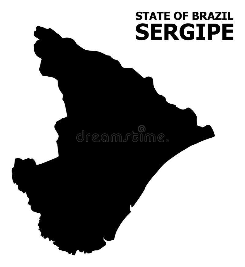 Vector Flat Map of Sergipe State with Name Stock Vector - Illustration ...