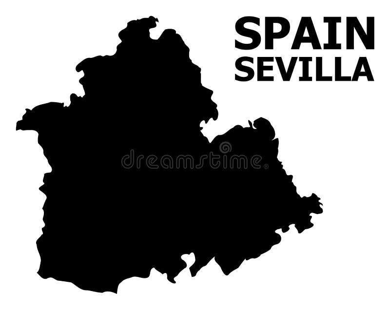 Vector Flat Map of Sevilla Province with Caption Stock Vector ...