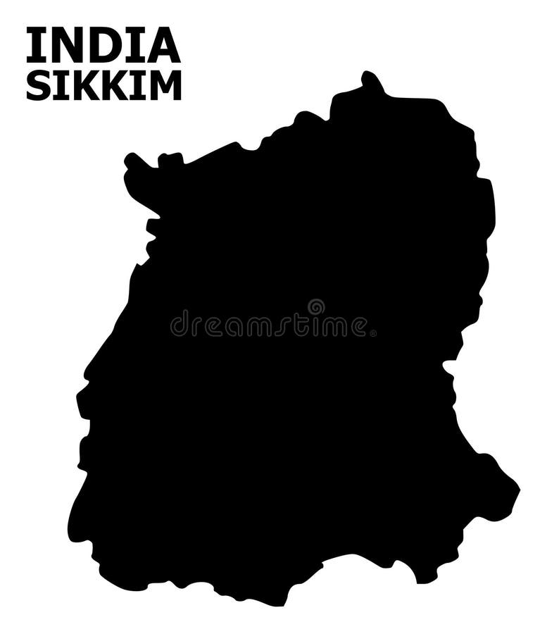 Sikkim Map With Indian National Flag Illustration Stock Vector ...