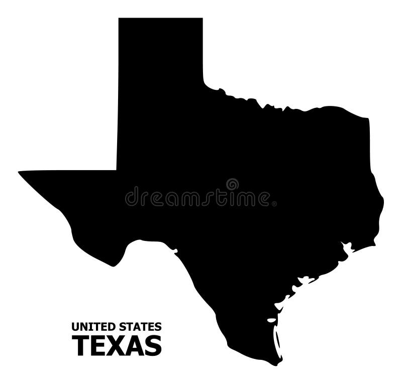 Vector Flat Map of Texas State with Name Stock Vector - Illustration of ...