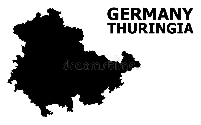 Vector Flat Map of Thuringia State with Name Stock Vector ...