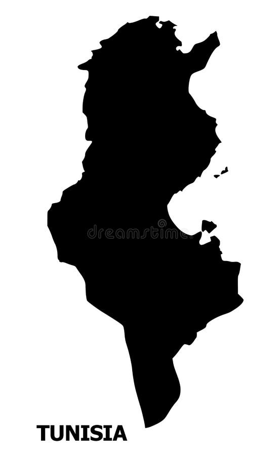 Vector Flat Map of Tunisia with Name Stock Vector - Illustration of ...