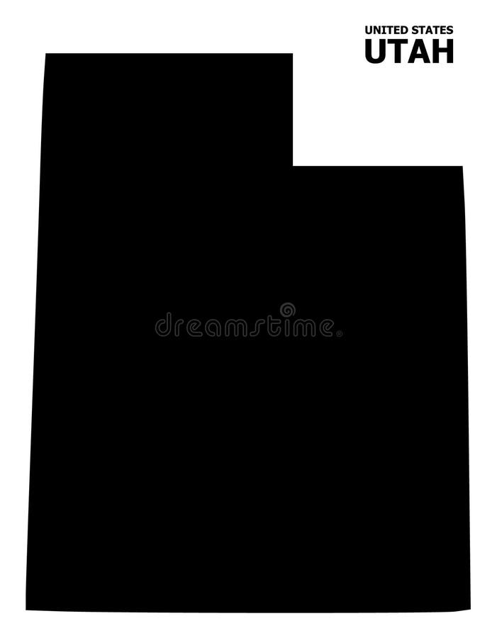 Vector Flat Map of Utah State with Name Stock Vector - Illustration of ...