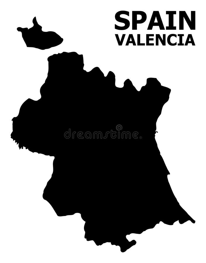 Vector Flat Map of Valencia Province with Name Stock Vector ...