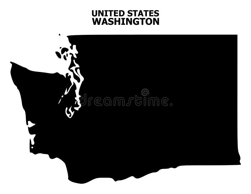 Vector Flat Map of Washington State with Caption Stock Vector ...