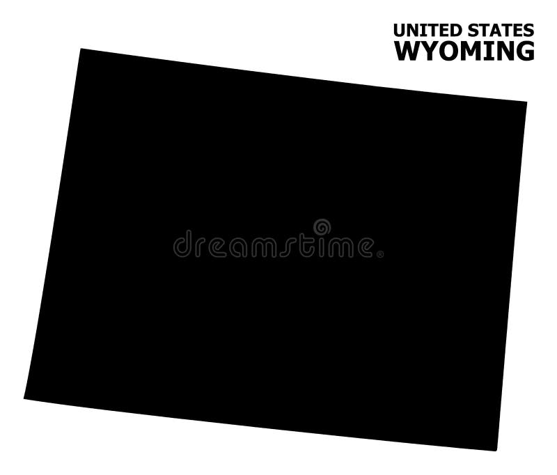 Vector Flat Map of Wyoming State with Caption Stock Vector ...