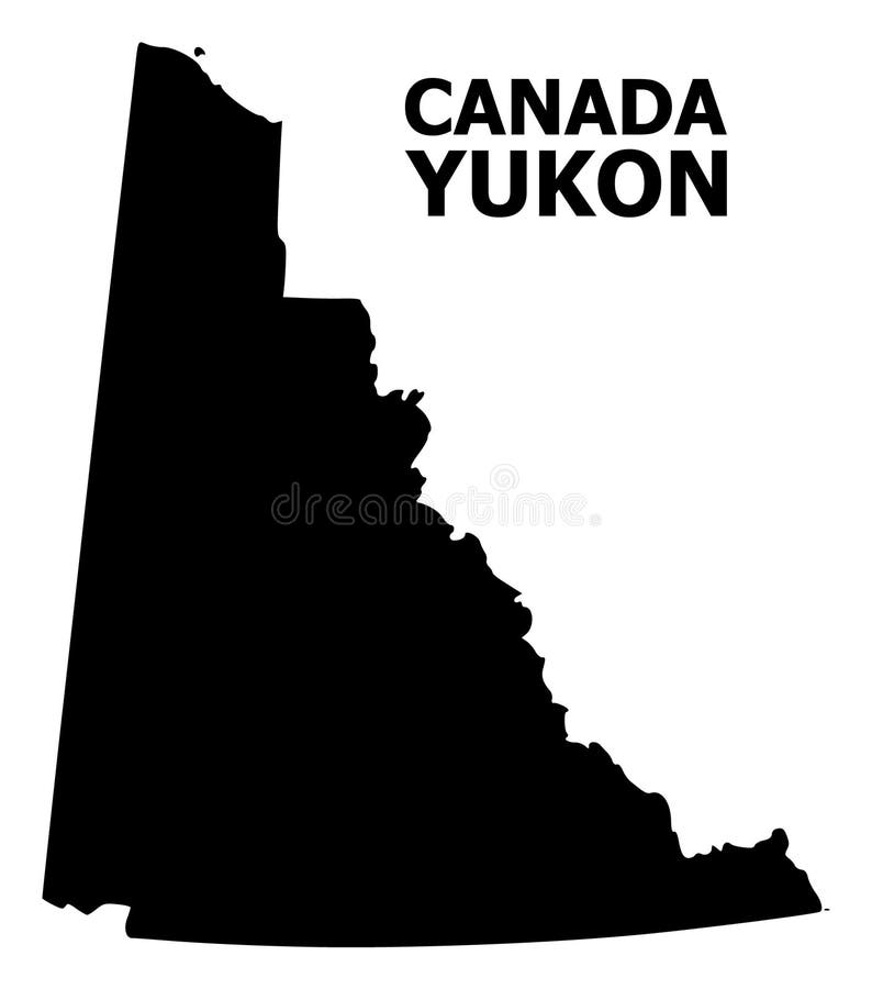 Vector Flat Map of Yukon Province with Name Stock Vector - Illustration ...