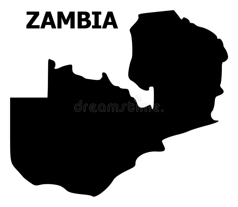 Vector Flat Map of Zambia with Caption Stock Vector - Illustration of ...