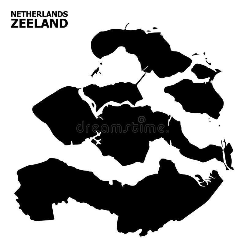 Vector Flat Map of Zeeland Province with Name Stock Vector ...
