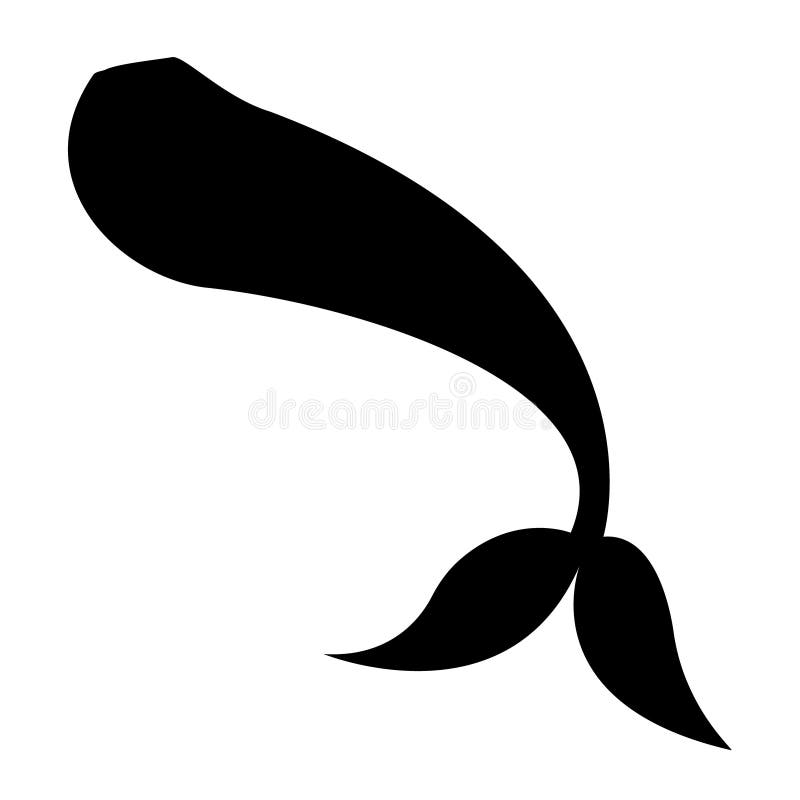 Vector Flat Mermaid Fish Tail Silhouette Stock Illustration ...