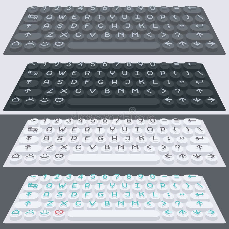 Vector Flat Modern Keyboard, Alphabet Buttons. Material Design Stock ...