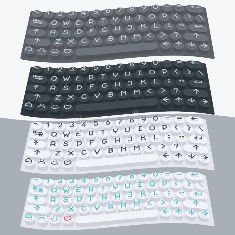 Vector Flat Modern Keyboard, Alphabet Buttons. Material Design Stock ...