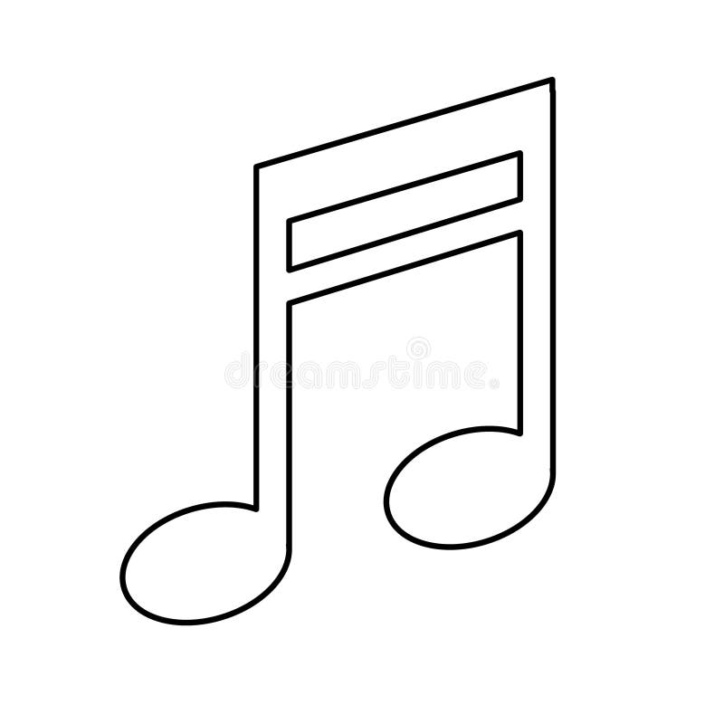 Vector Flat Music Outline Note Stock Vector - Illustration of clipart ...