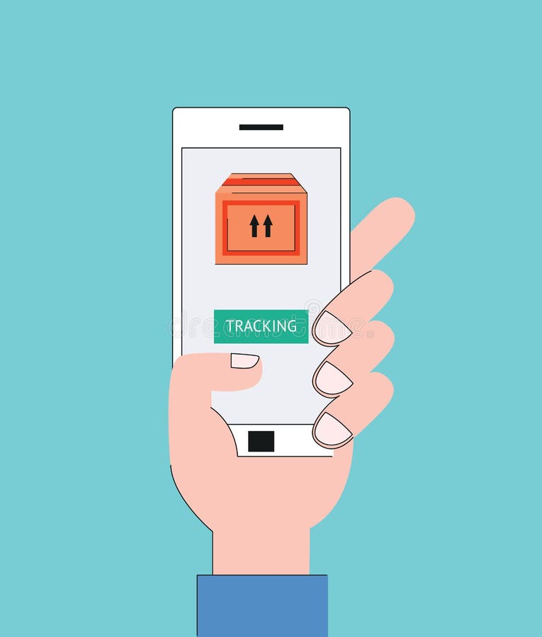 Vector Flat Online Delivery Apps Tracking Shipping Stock Vector ...