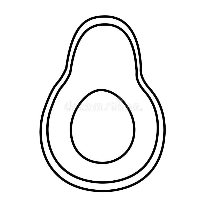 Vector Flat Outline Avocado Stock Illustration - Illustration of simple ...