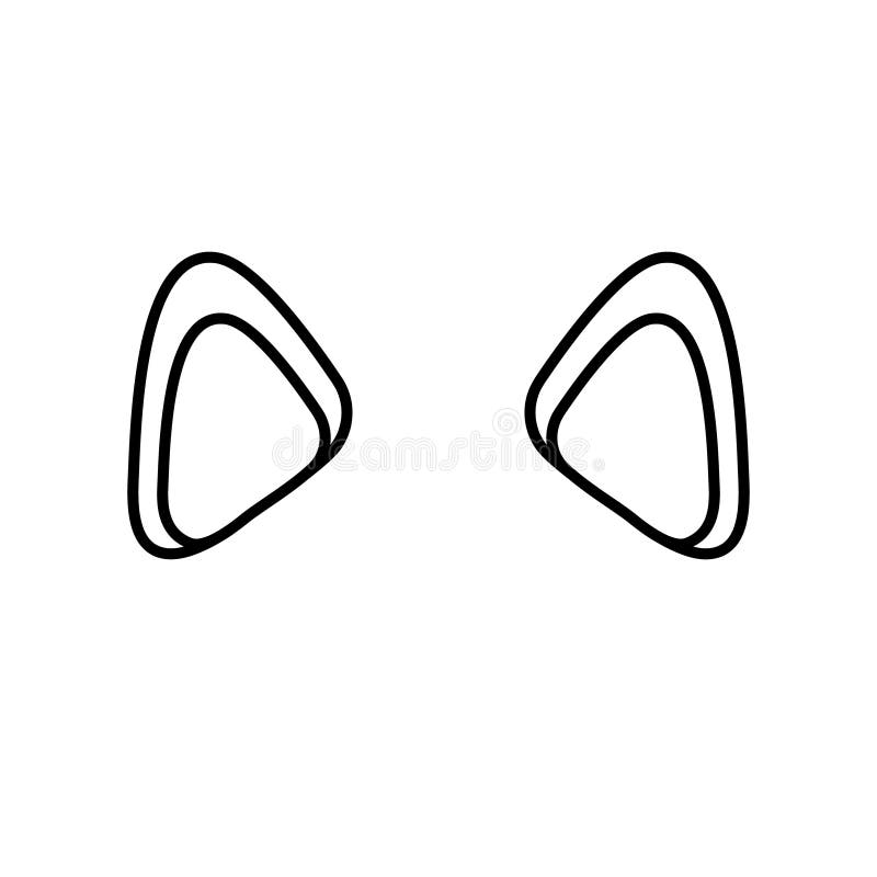 Vector Flat Outline Cat Ears Stock Illustration - Illustration of ...